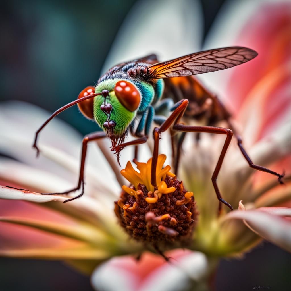 Forcipomyia midge pollinating Theobroma cacao flower - AI Generated ...