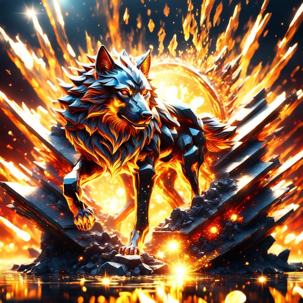 Sculpture inferno wolf - AI Generated Artwork - NightCafe Creator