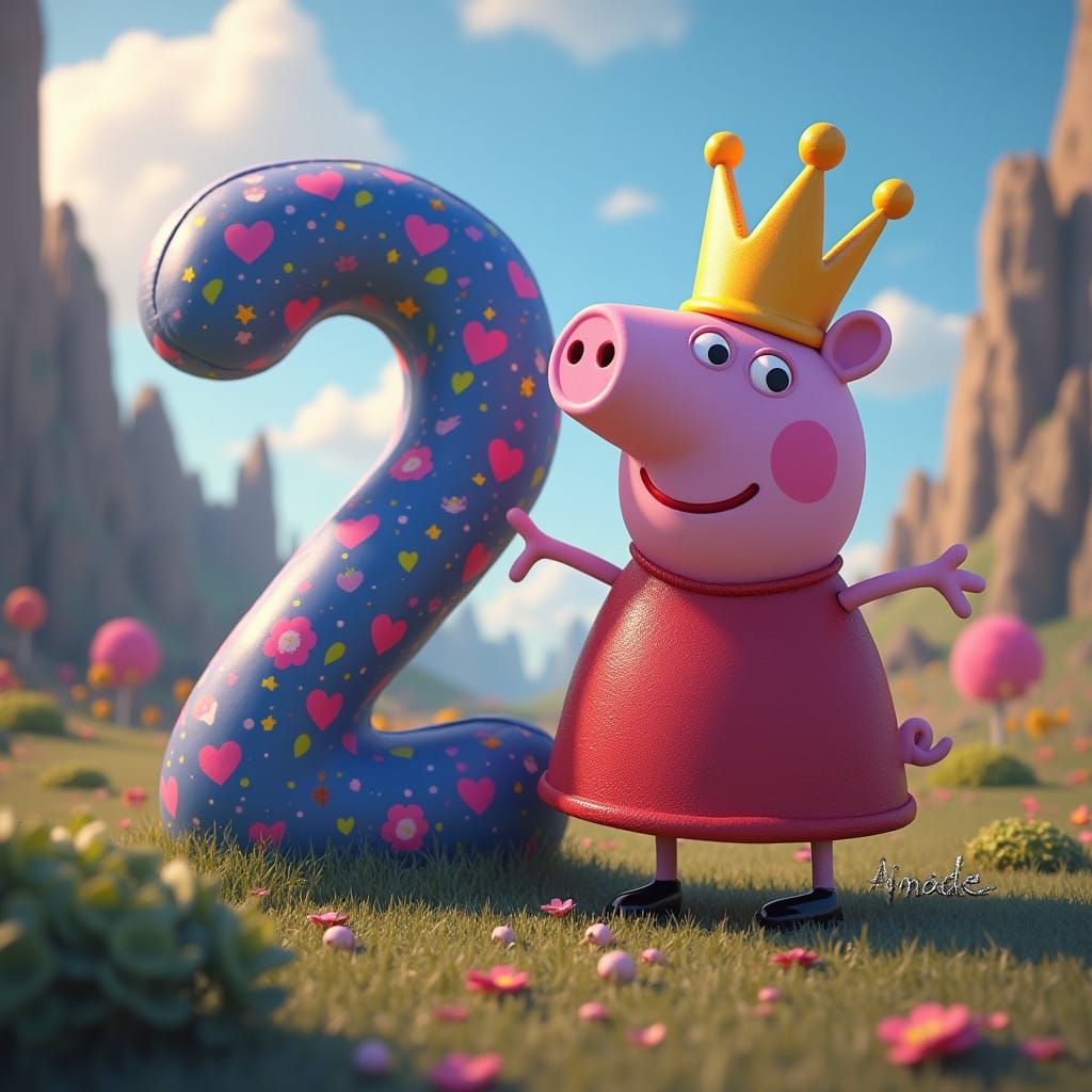 Vibrant Peppa Pig Reigns in Fantastical 8k Matte P... - AI Art