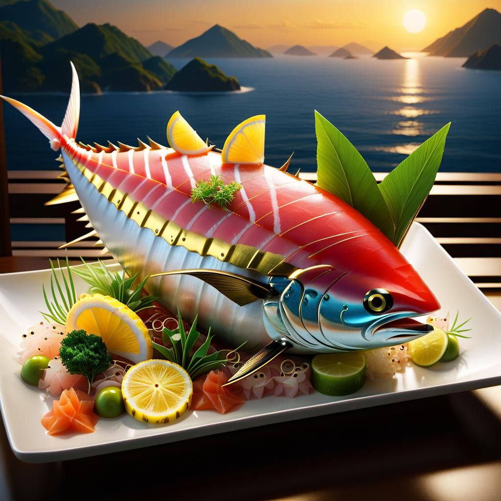 Living Tuna Sashimi ))) :: Golden Hour :: by artist 'Traditionnal Oil ...