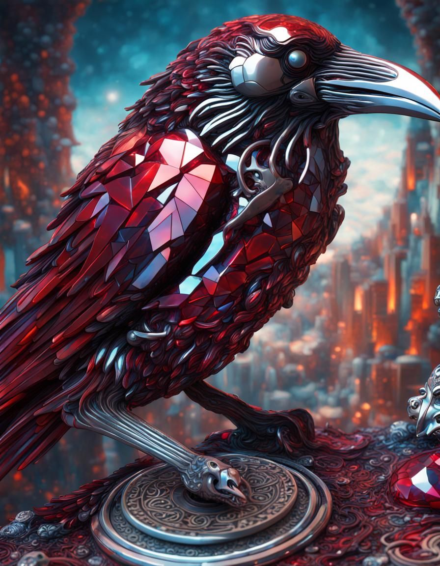 Ruby Raven - AI Generated Artwork - NightCafe Creator