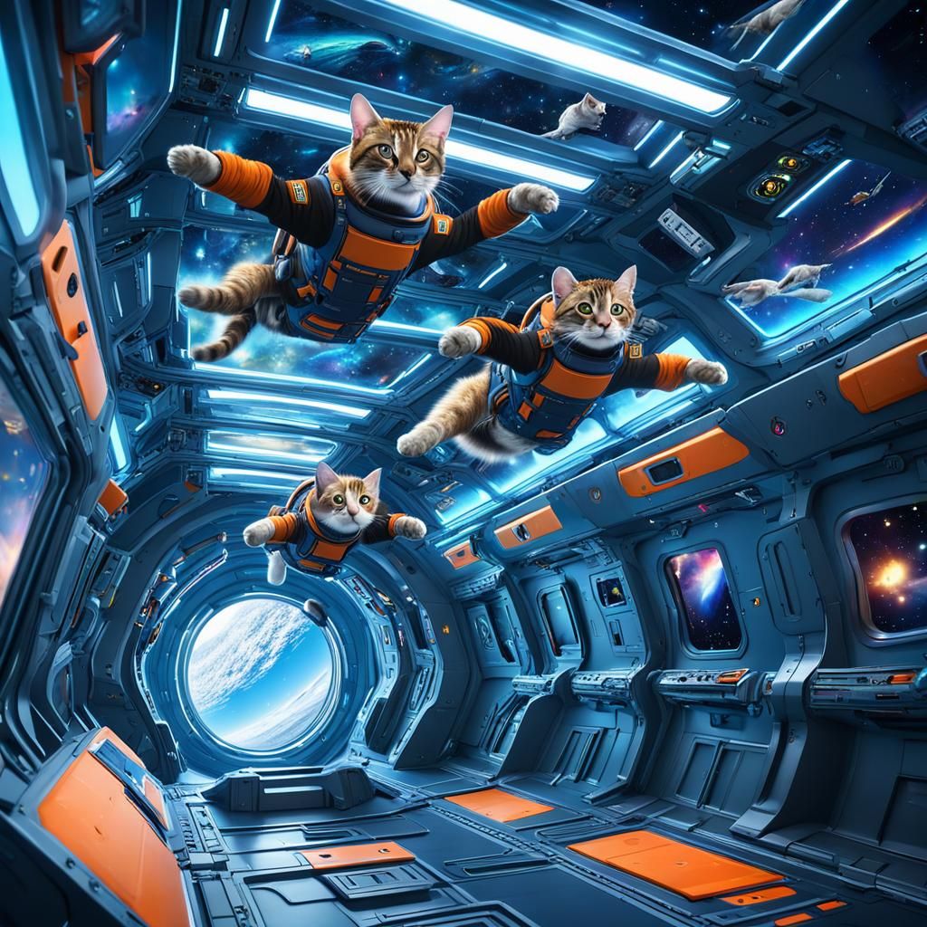 Cats In Space - AI Generated Artwork - NightCafe Creator