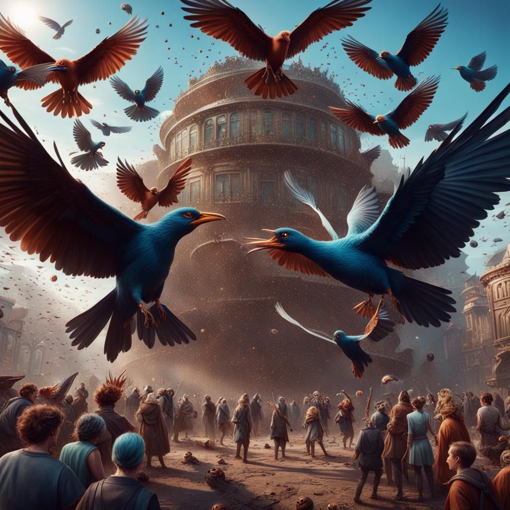Bird fight - AI Generated Artwork - NightCafe Creator