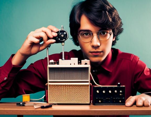 Danny builds his first electronics project, 1975 - AI Generated Artwork ...