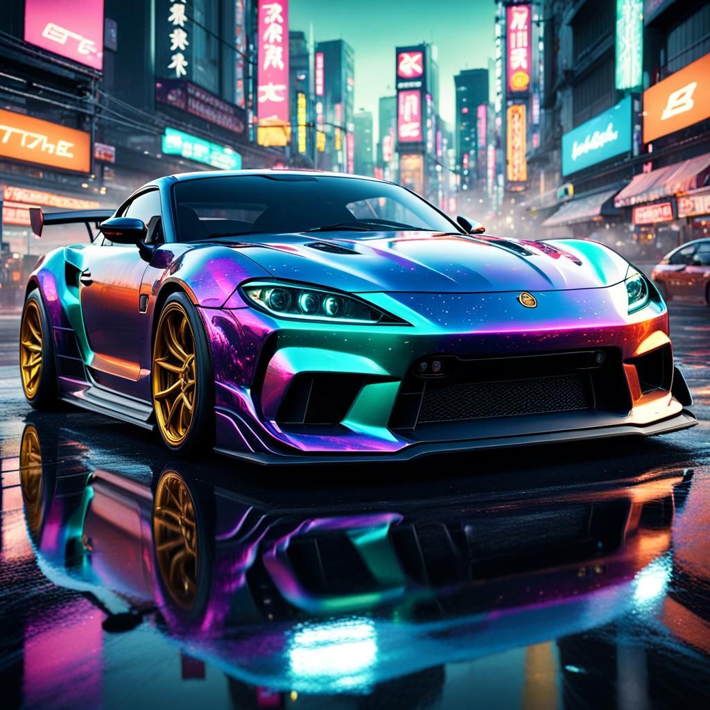 Iridescent sports car - AI Generated Artwork - NightCafe Creator
