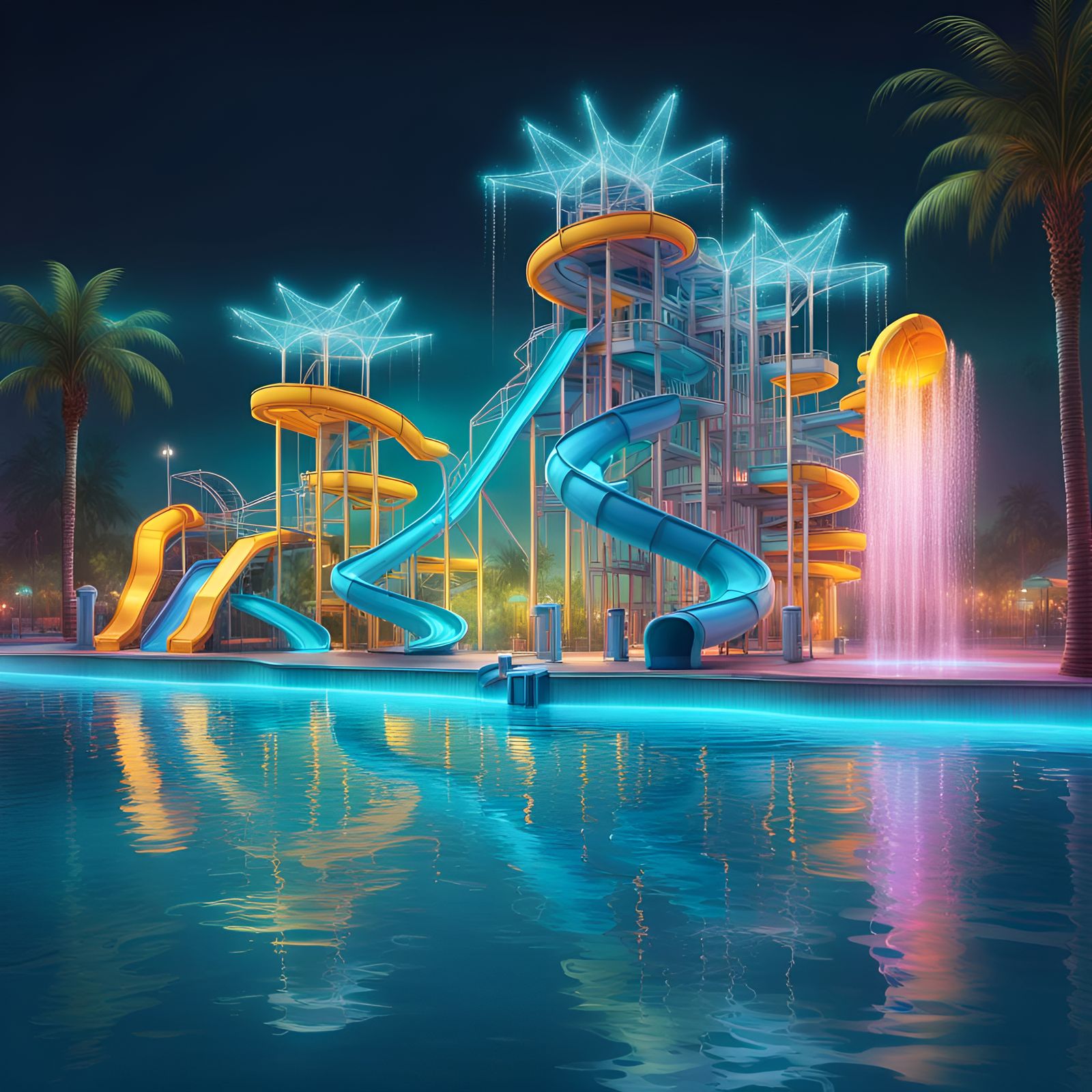 Aqua park - AI Generated Artwork - NightCafe Creator