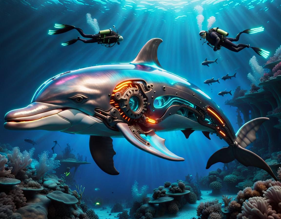 Cyber Dolphin - AI Generated Artwork - NightCafe Creator