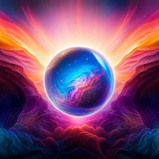 Cosmic glass sphere 8k resolution holographic astral cosmic ...