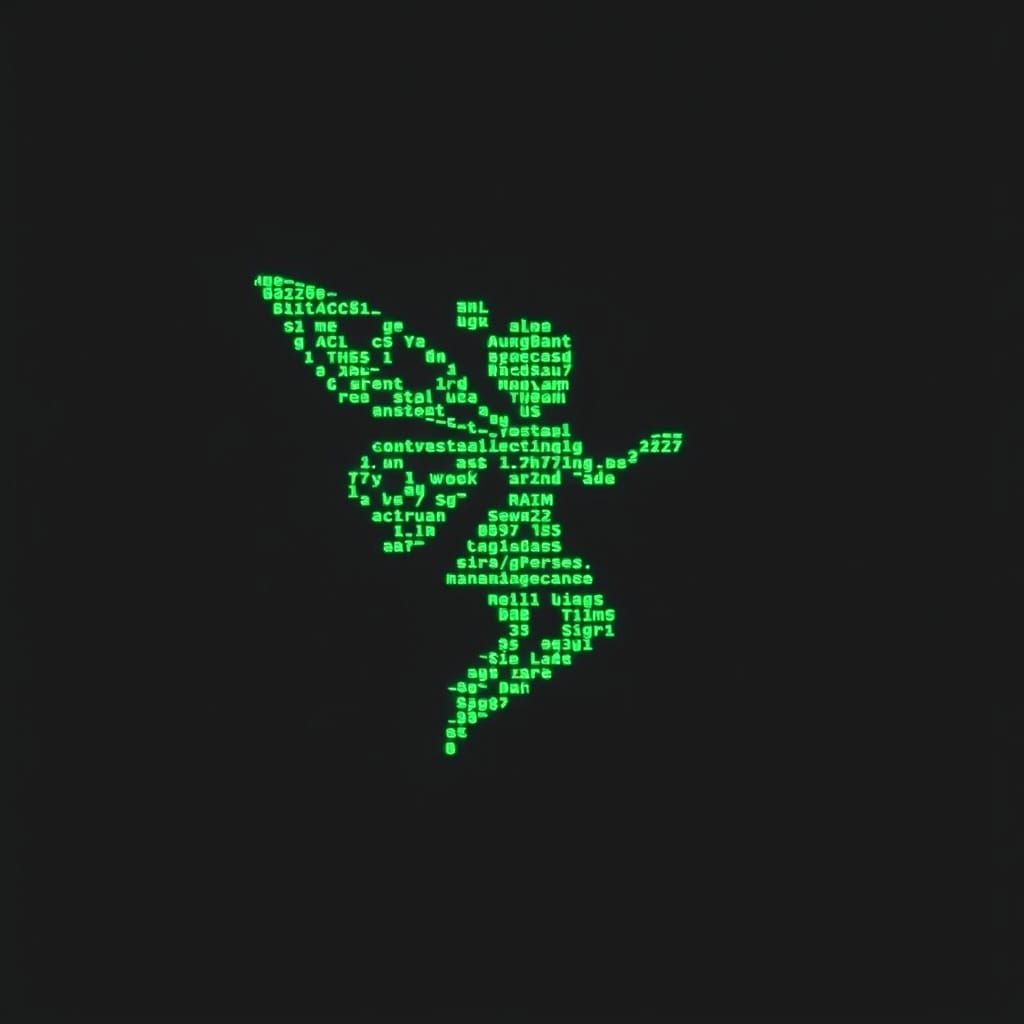 ASCII Art Fairy in Matrix Style - AI Art