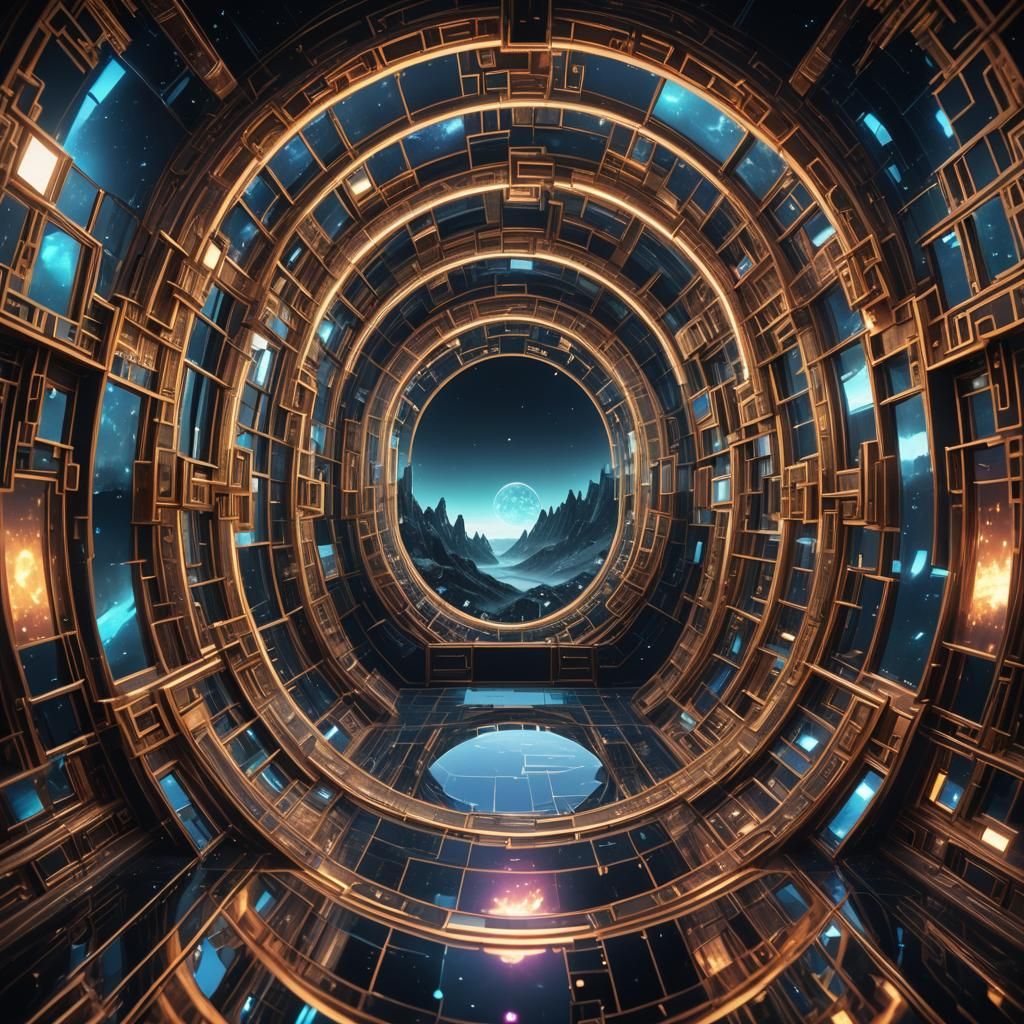 Looking into an infinity mirror - AI Generated Artwork - NightCafe Creator