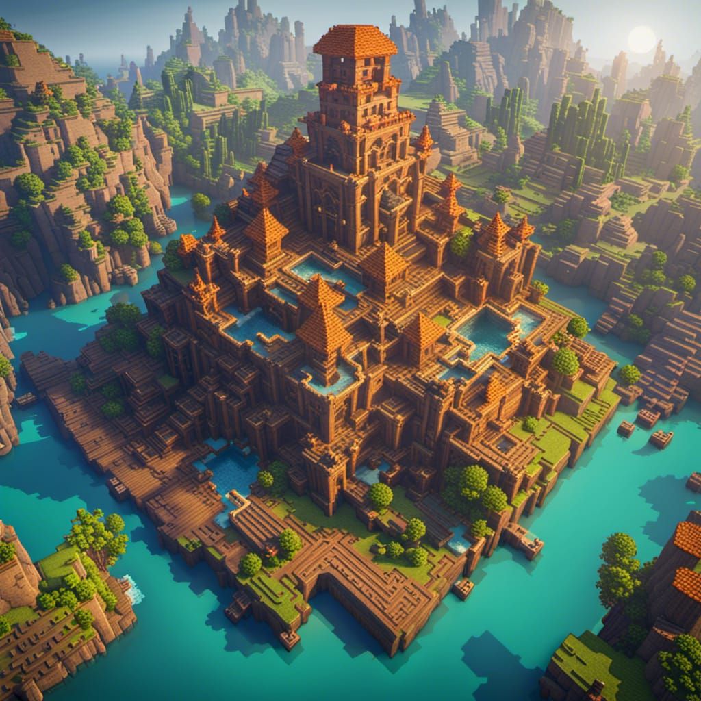 a minecraft Word - AI Generated Artwork - NightCafe Creator