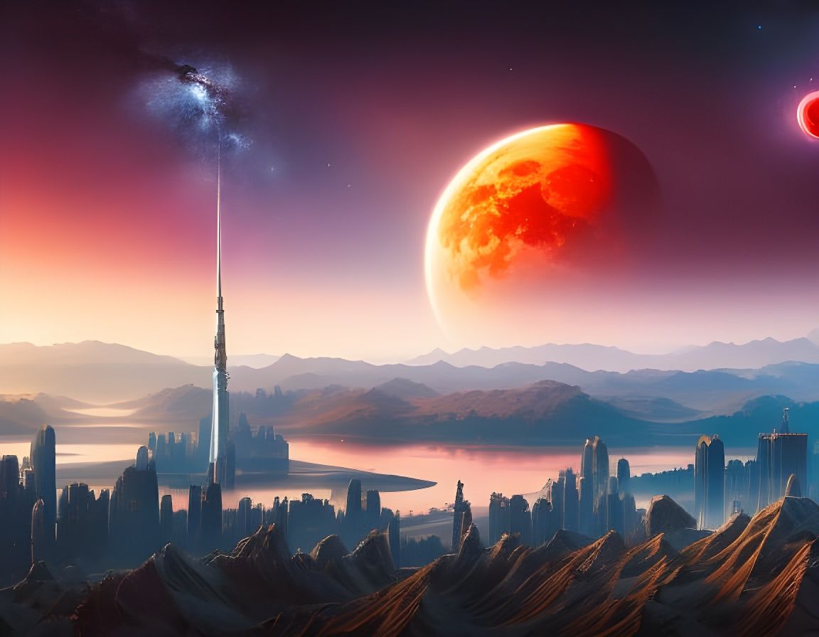 scenic view of Proxima Centauri main city - AI Generated Artwork ...