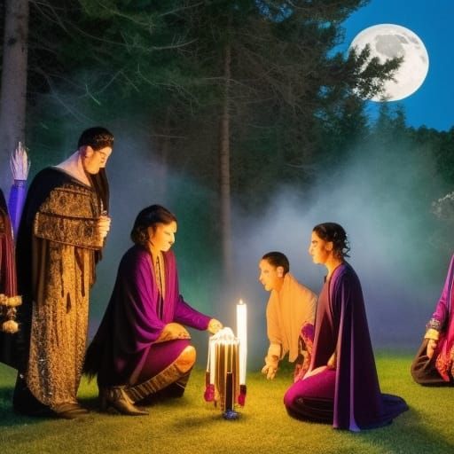 Wiccan Moon Ritual - AI Generated Artwork - NightCafe Creator