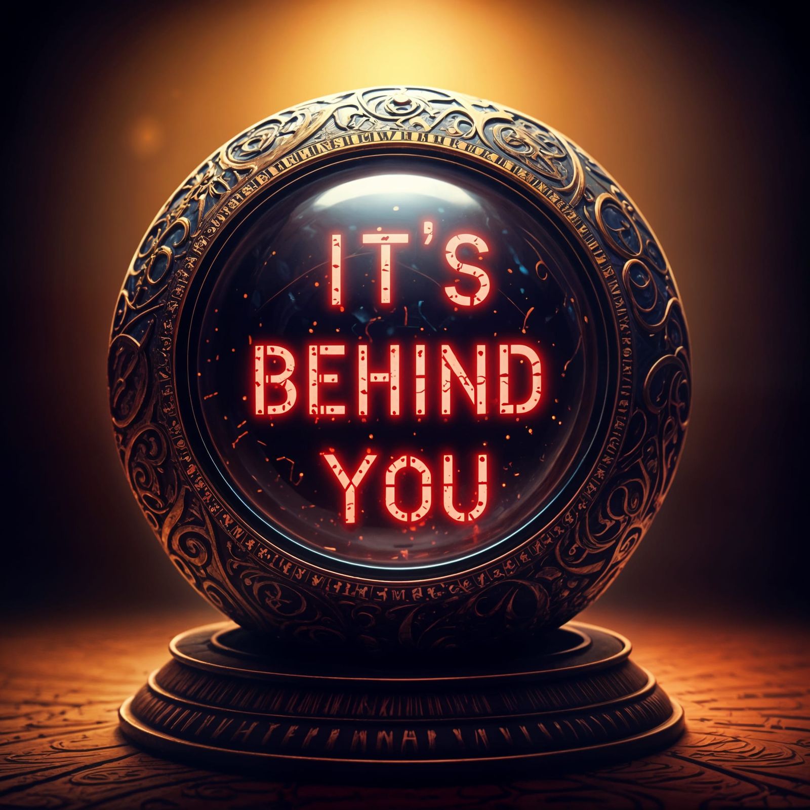 Cryptic Magic 8 Ball - Mysterious Red Oracle in a Fantastica...