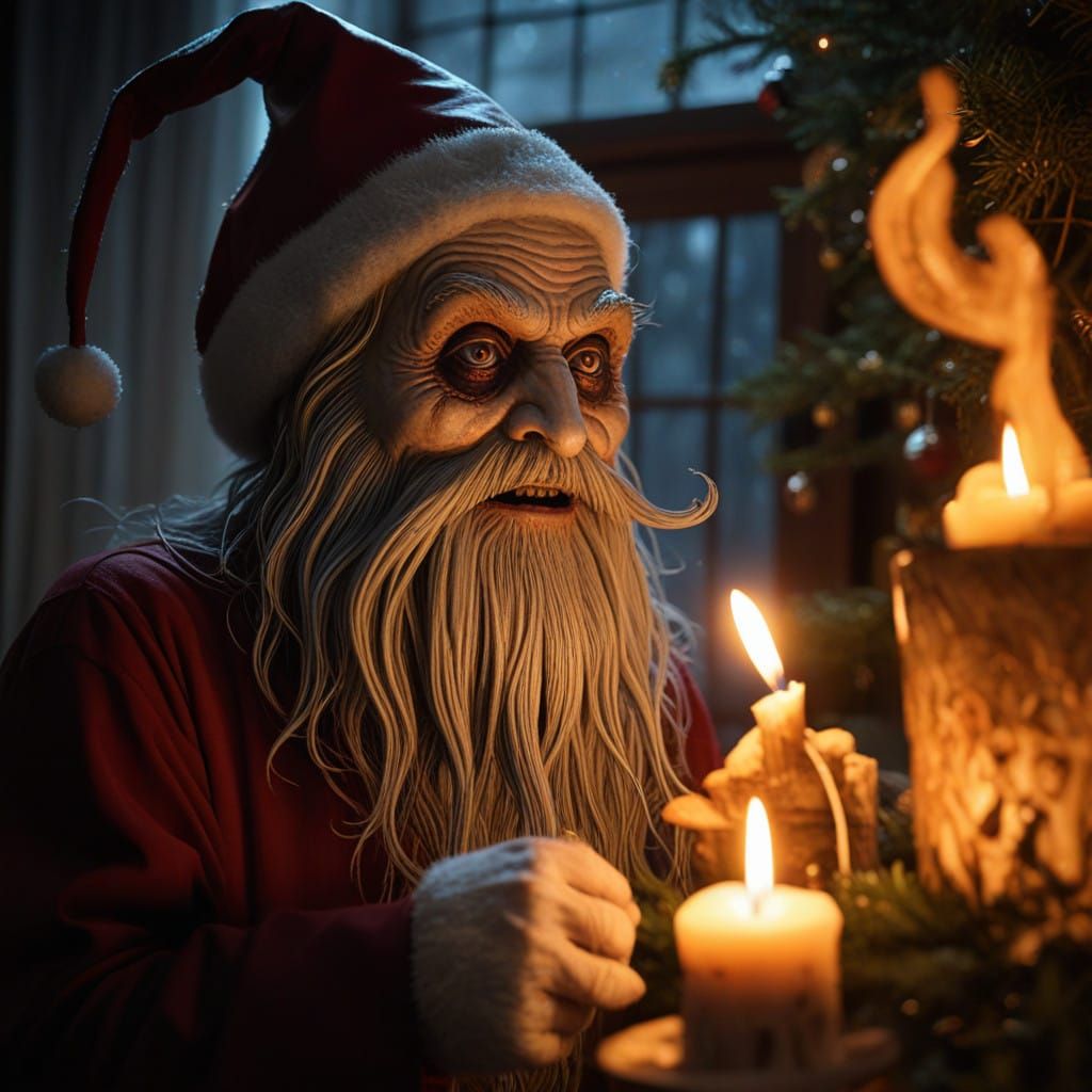 Grotesque Santa Claus with Macabre Grin and Eerie ... - AI Art