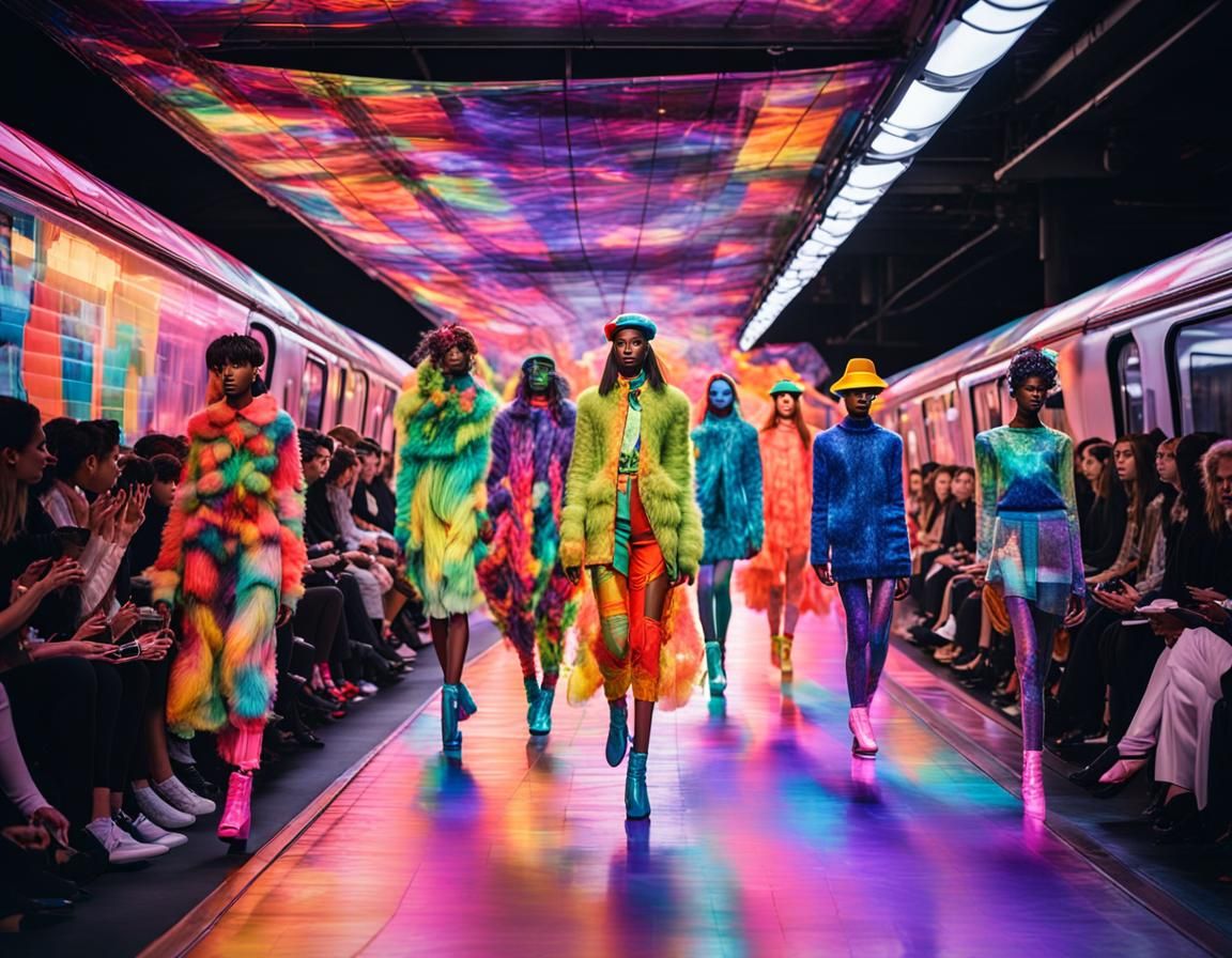 Catwalk at subway - AI Generated Artwork - NightCafe Creator