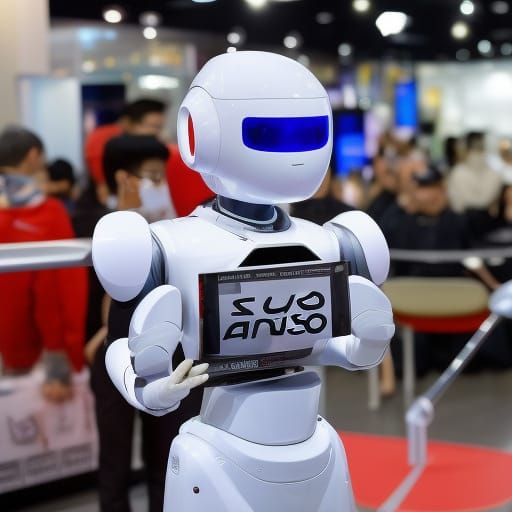 Asimo the robot with a sign that says "SUSHI" - AI Generated Artwork ...