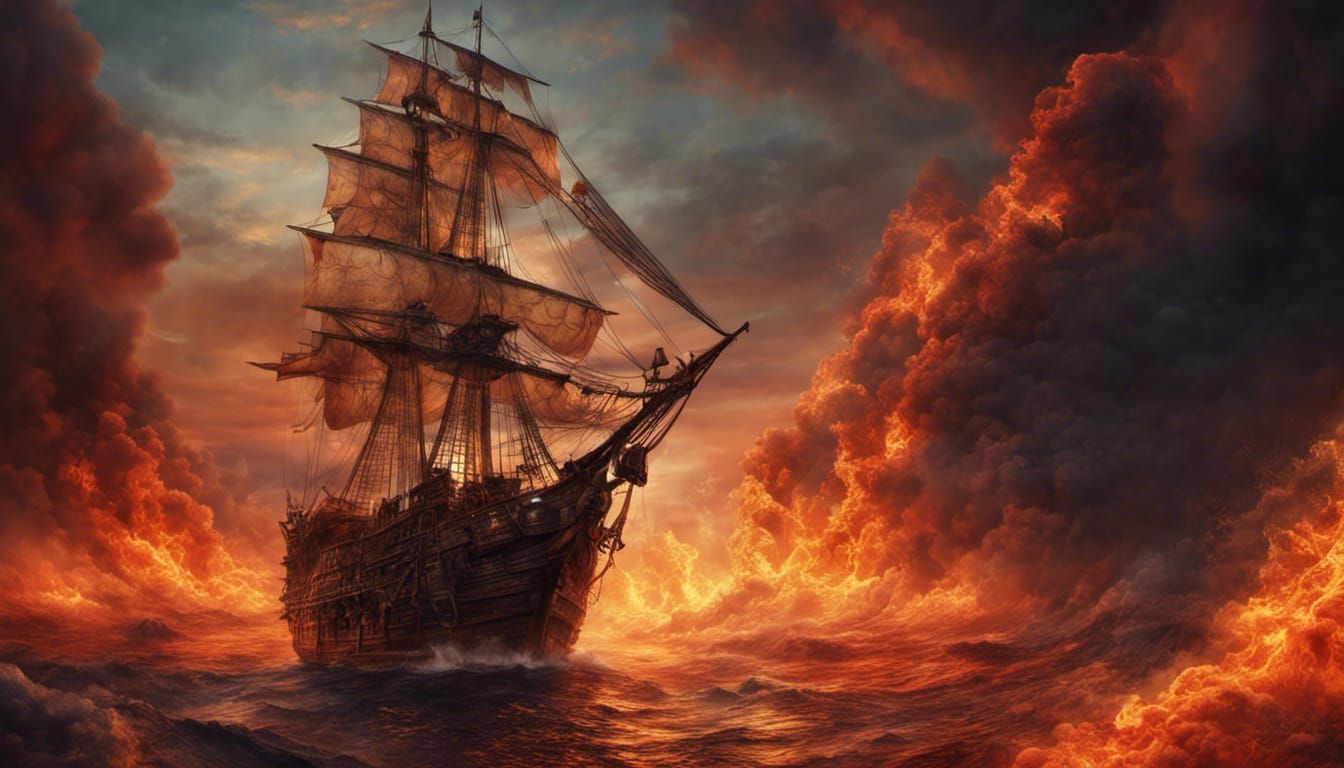 Sea of Fire - AI Generated Artwork - NightCafe Creator