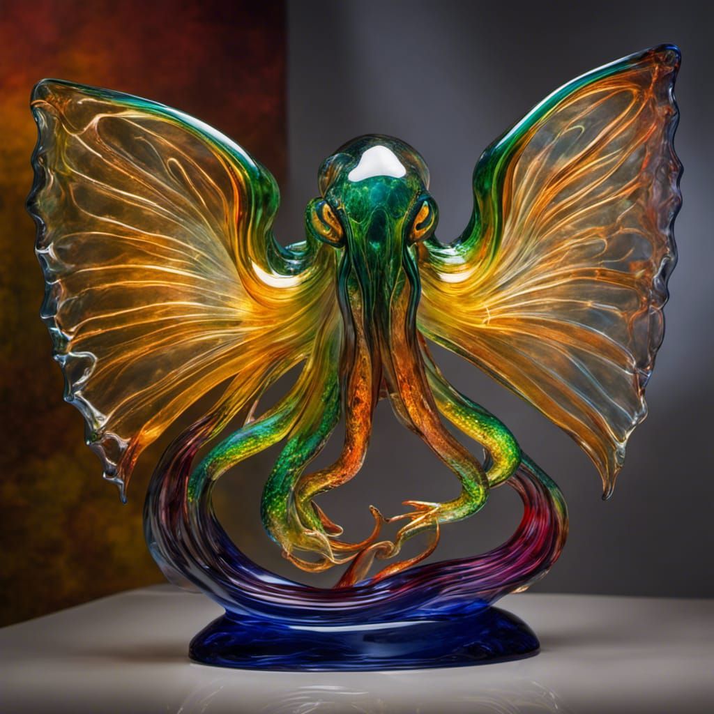 Cthulhu with Glass Wings - AI Generated Artwork - NightCafe Creator