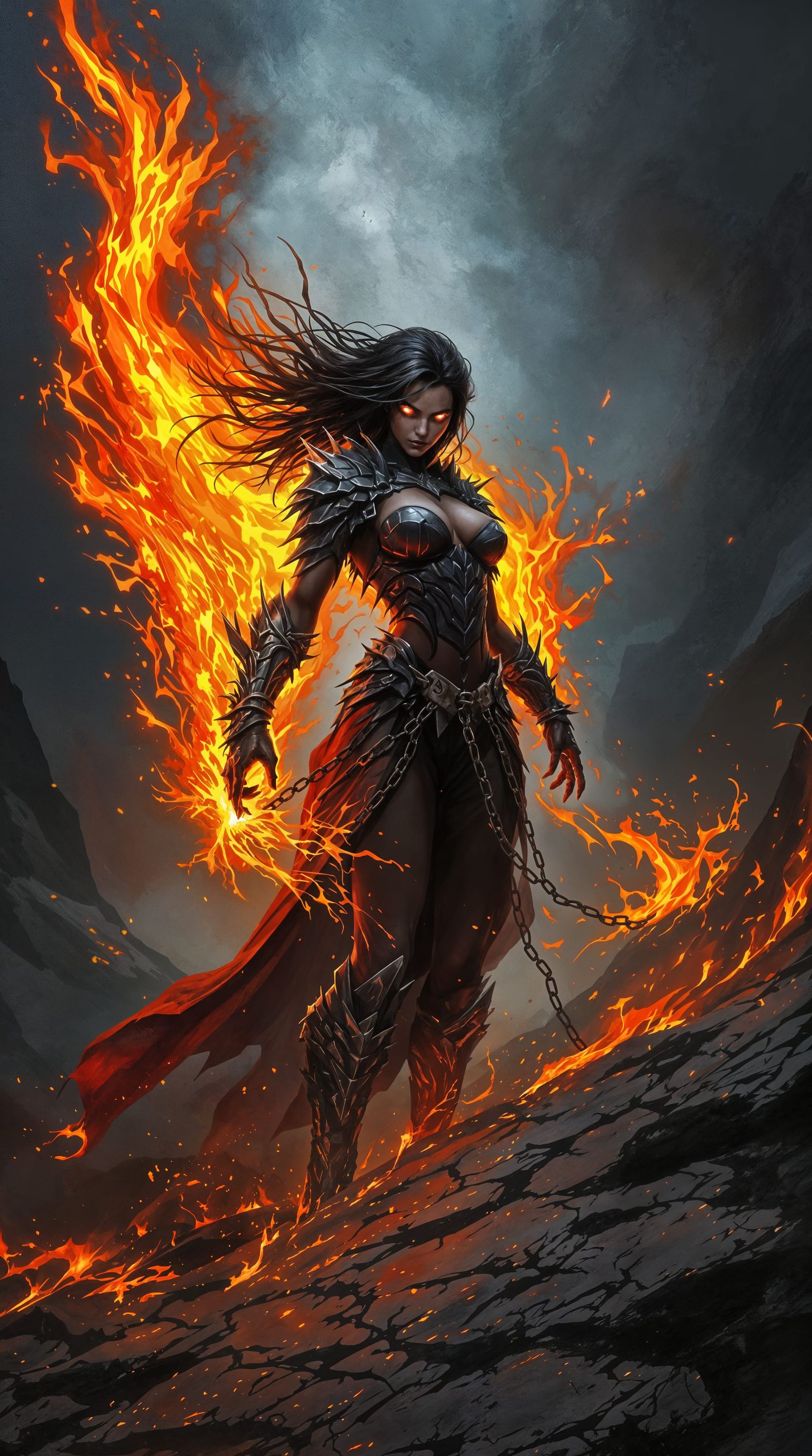 Primordial Ember Fury - Fiery Demoness of the Burning Wastes