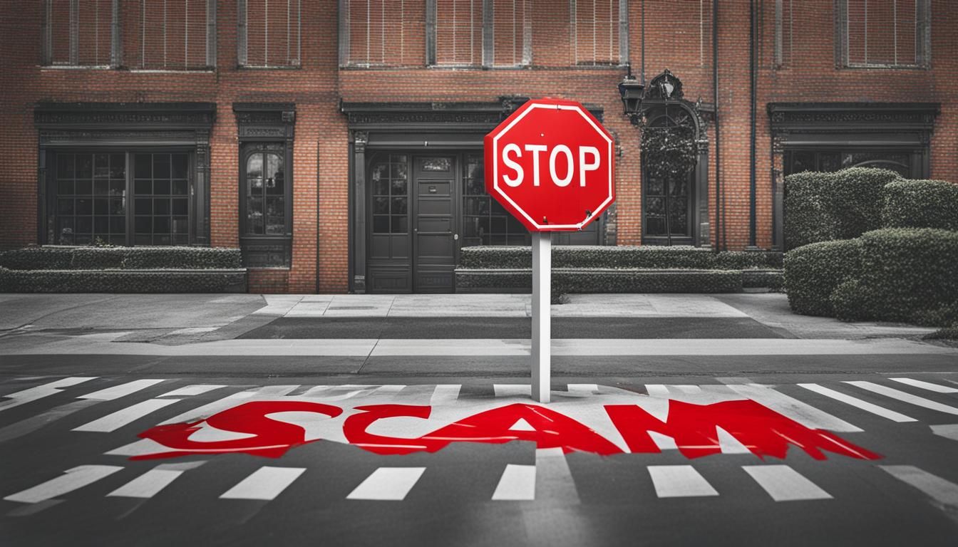 stop sign that says scam - AI Generated Artwork - NightCafe Creator