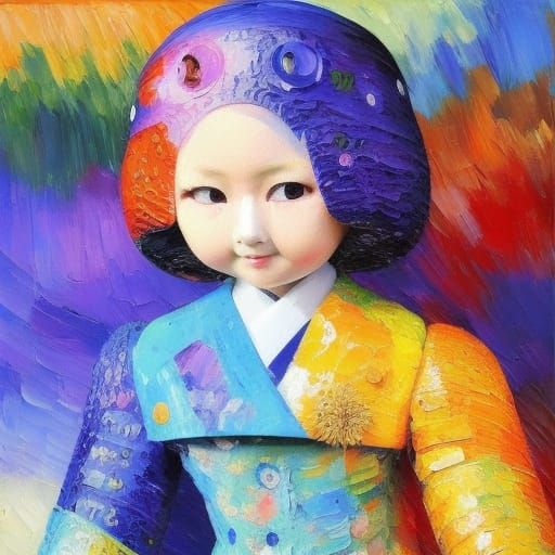 Colorful portrait of Japanese Humanoid Robot - AI Generated Artwork ...
