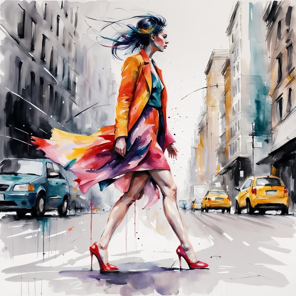 "City Chic: Strutting in Style" - AI Generated Artwork - NightCafe Creator