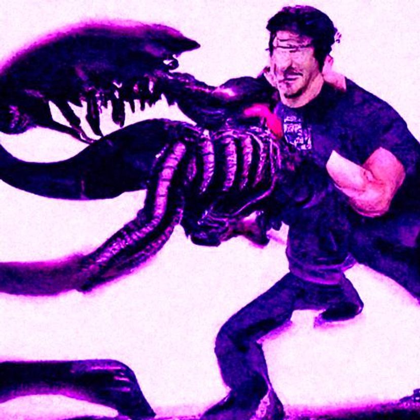 Markiplier fighting alien - AI Generated Artwork - NightCafe Creator