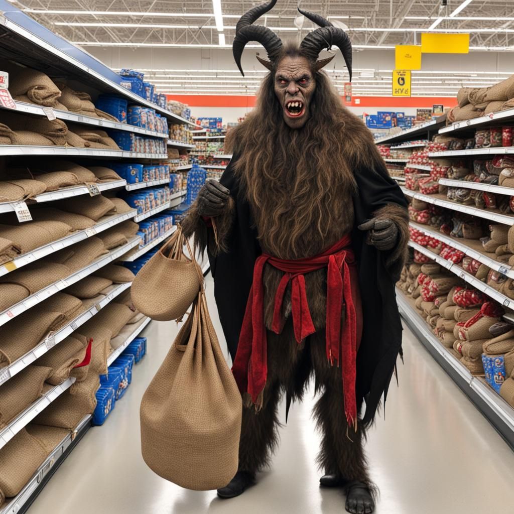 Krampus is sack shopping. - AI Generated Artwork - NightCafe Creator