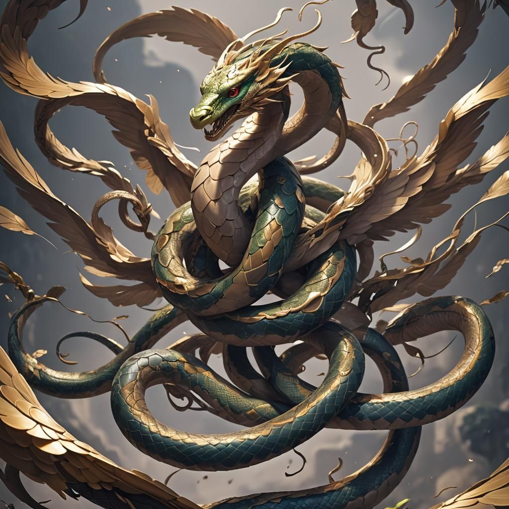 Winged snake - AI Generated Artwork - NightCafe Creator