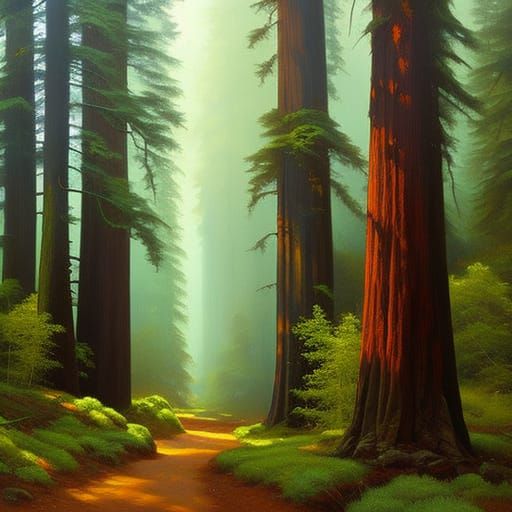 Redwood Forest - AI Generated Artwork - NightCafe Creator