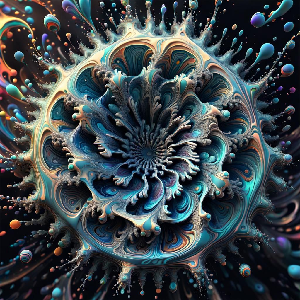 Fractal fluid vortex , 06apr24 - AI Generated Artwork - NightCafe Creator