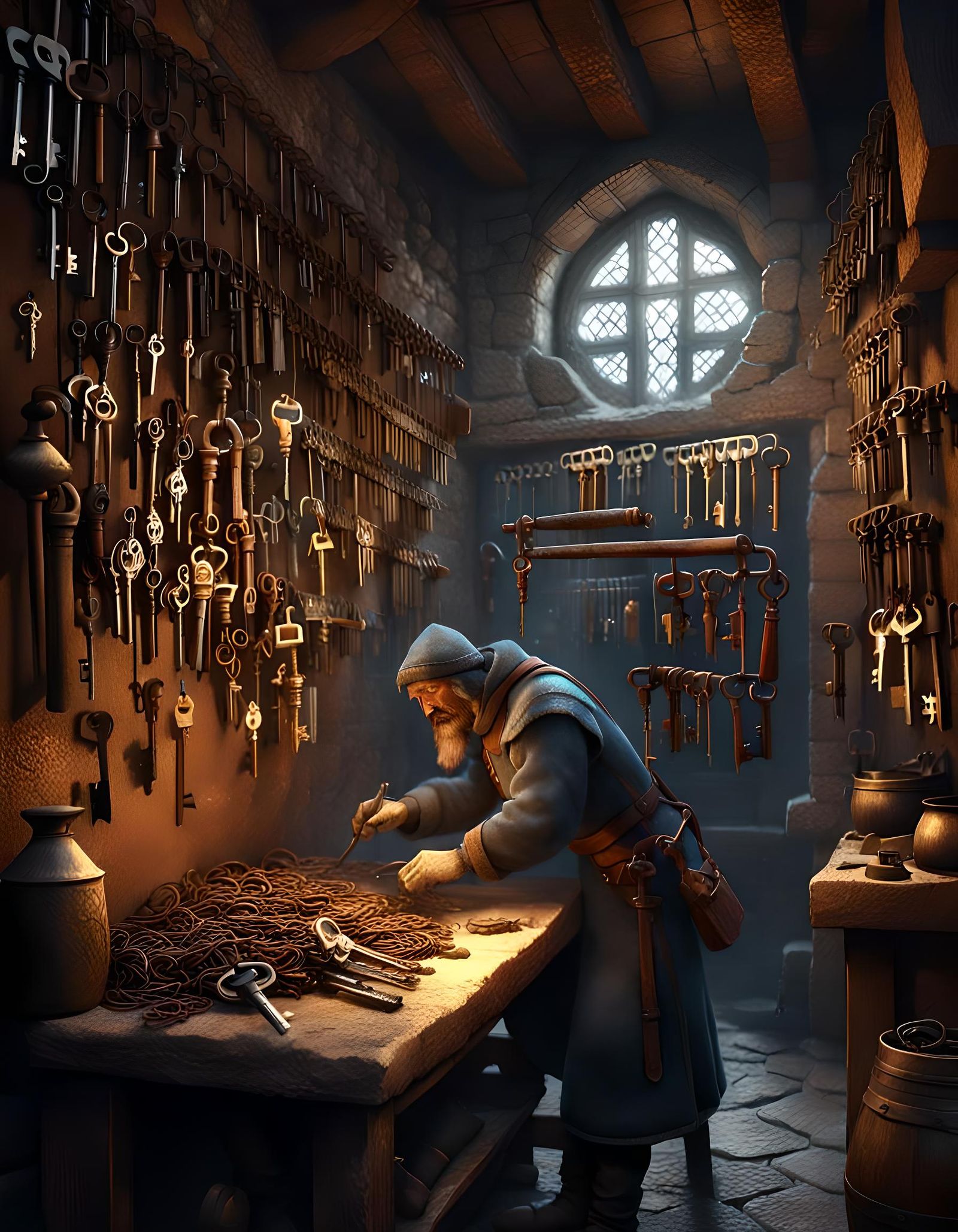 Medieval locksmith - AI Generated Artwork - NightCafe Creator