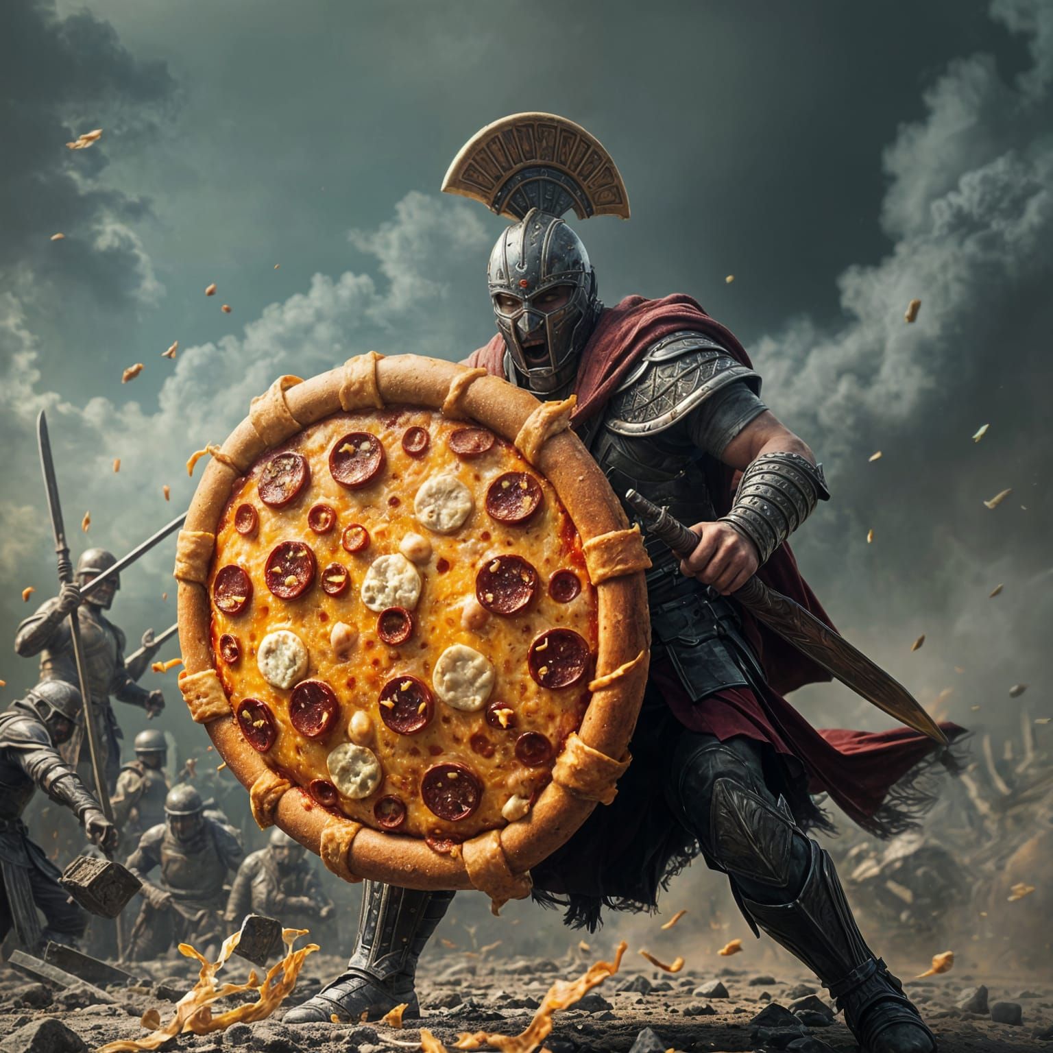 Pizza warrior - Epic Warrior Defends with Pizza Shield in In...
