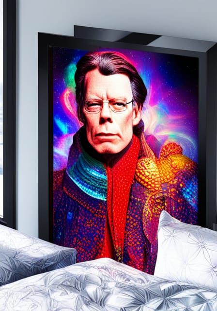 Stephen King in rainbow - AI Generated Artwork - NightCafe Creator