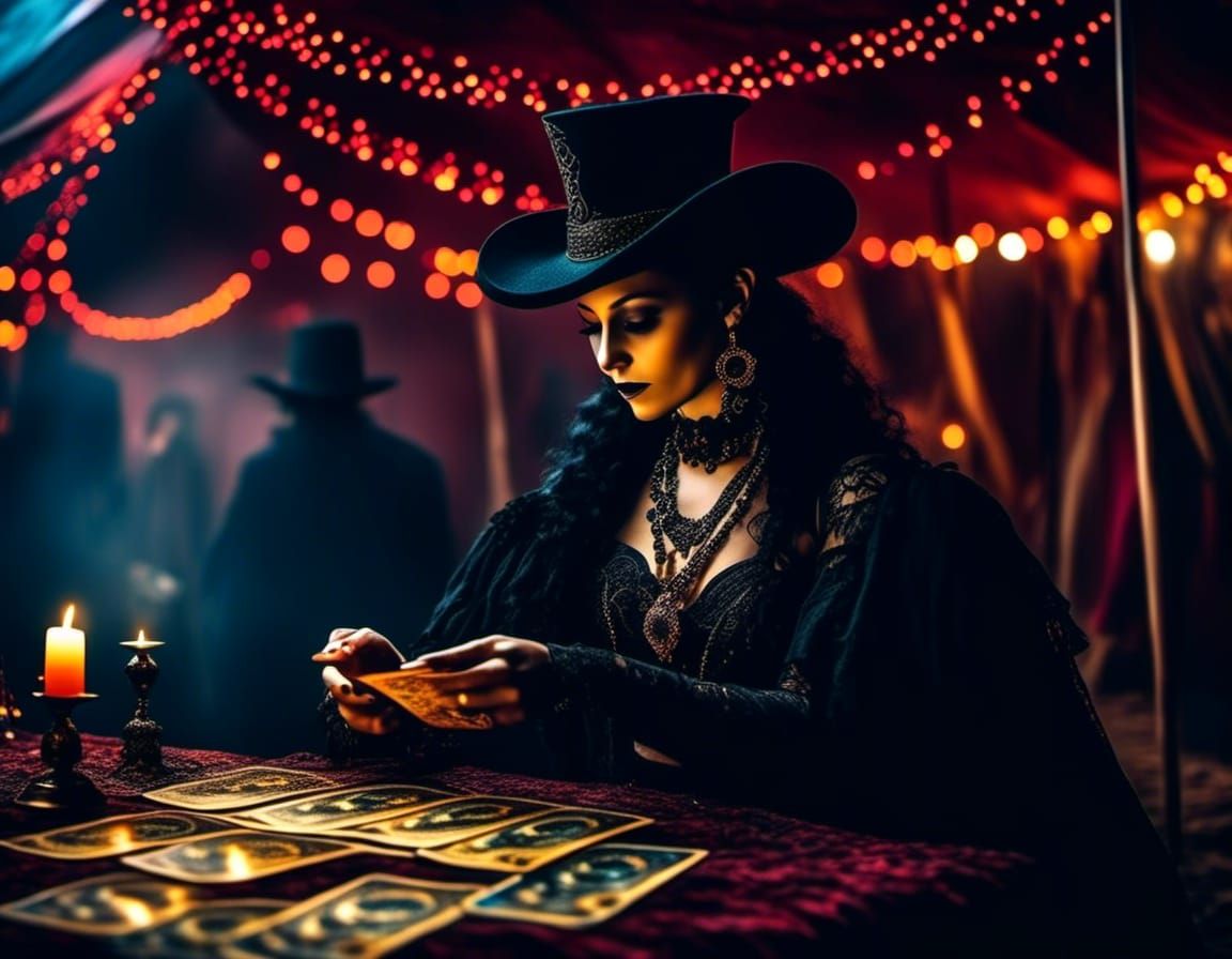gothic fortune teller in a tent - AI Generated Artwork - NightCafe Creator