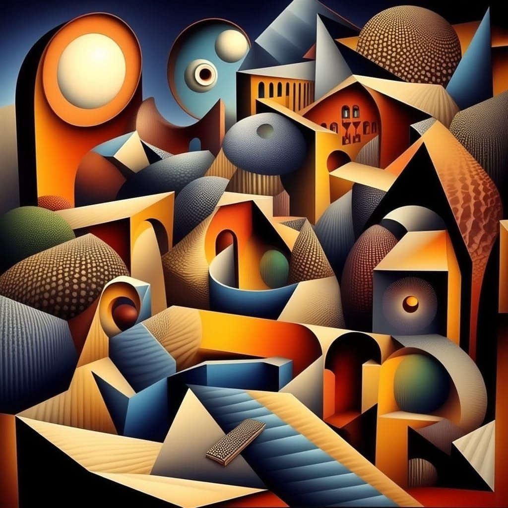 "abstract cubism" - Vibrant Cubism Fragmentation