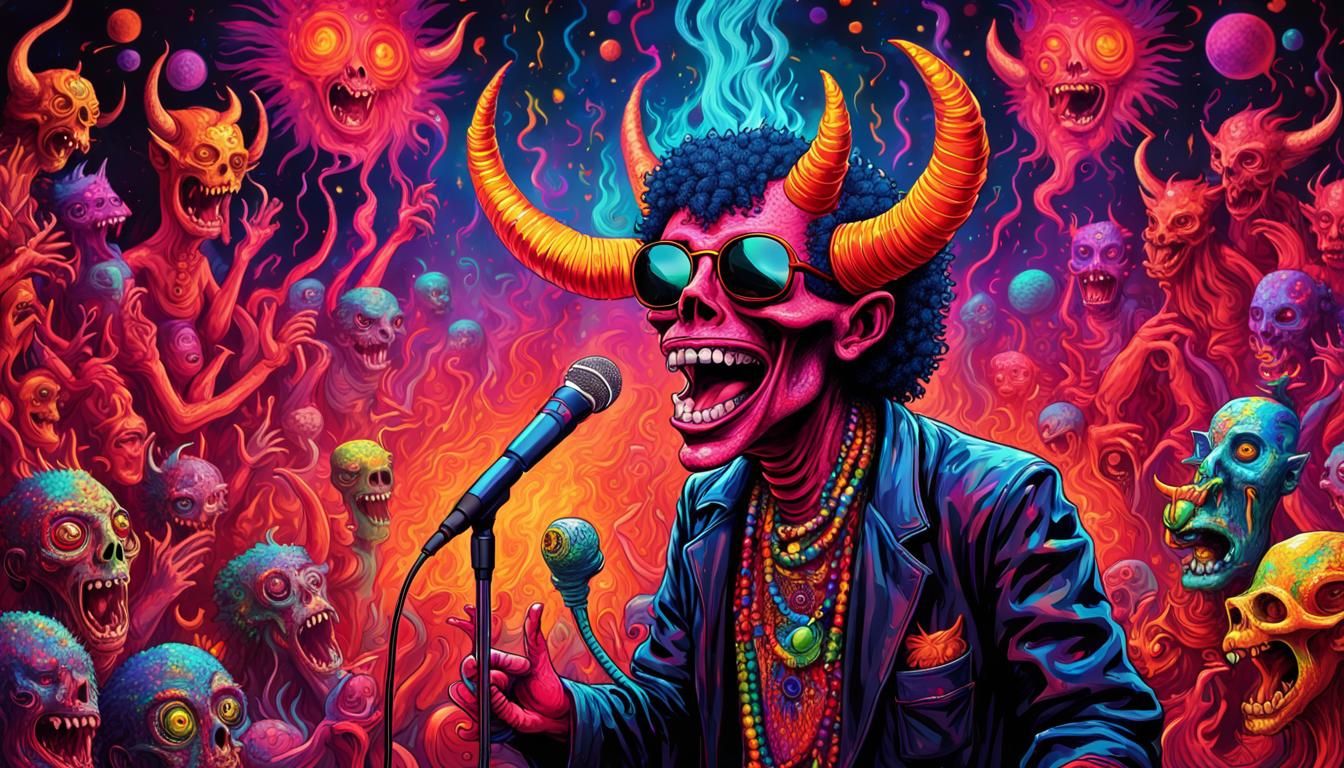 Black Acid Devil Drops the Mic at Karaoke in Hell - AI Generated ...