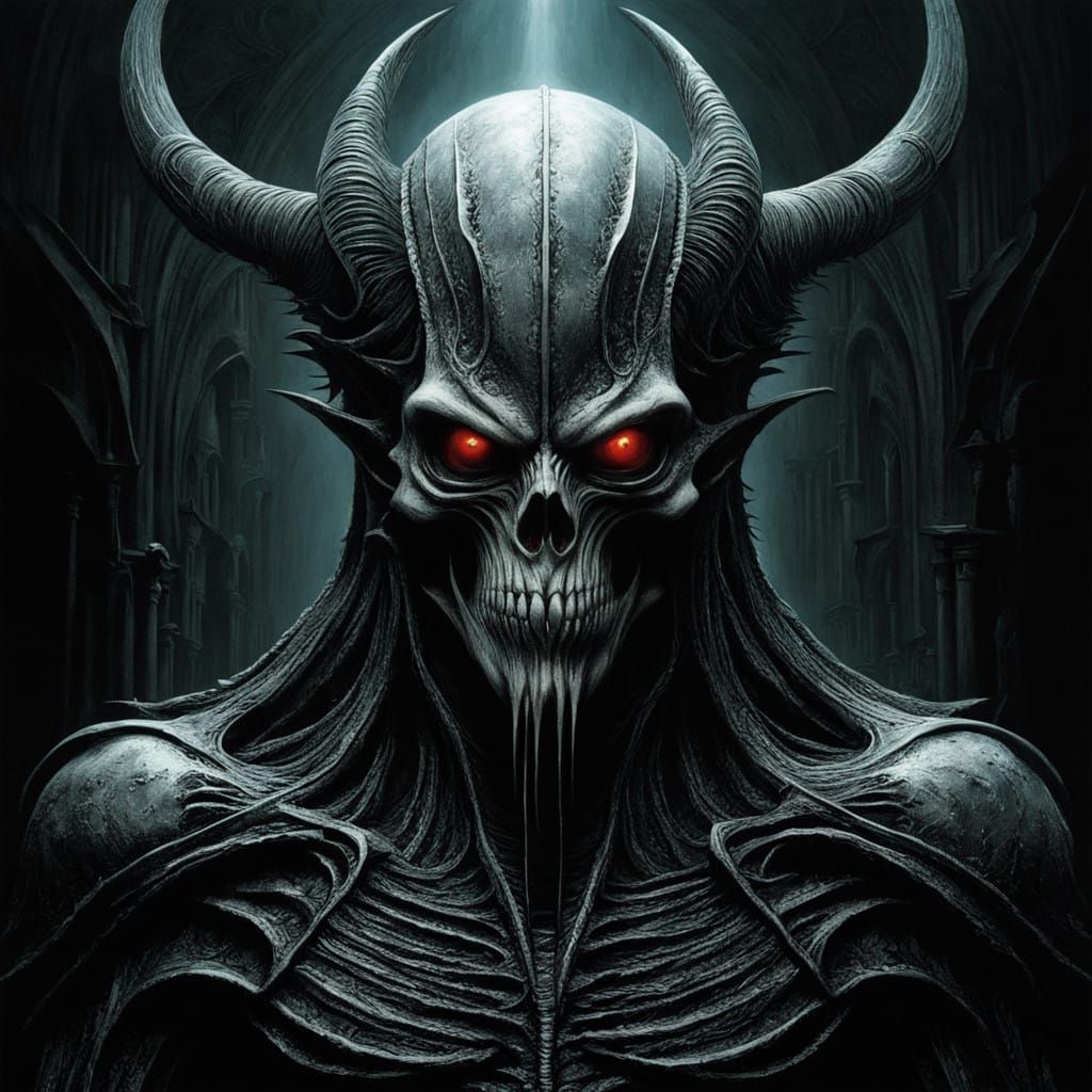 Gothic Abomination Unleashes Unblinking Evil Stare - AI Art