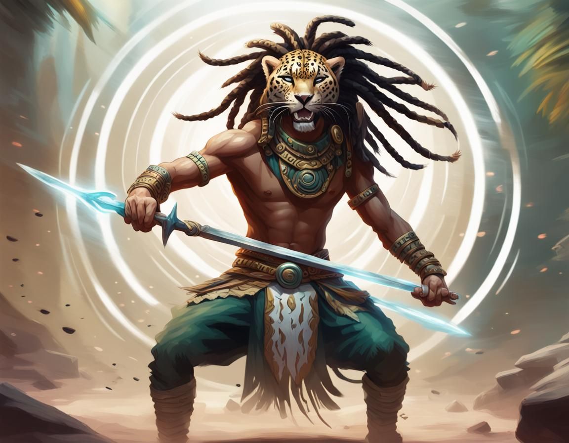 leopard beastman in action - AI Generated Artwork - NightCafe Creator