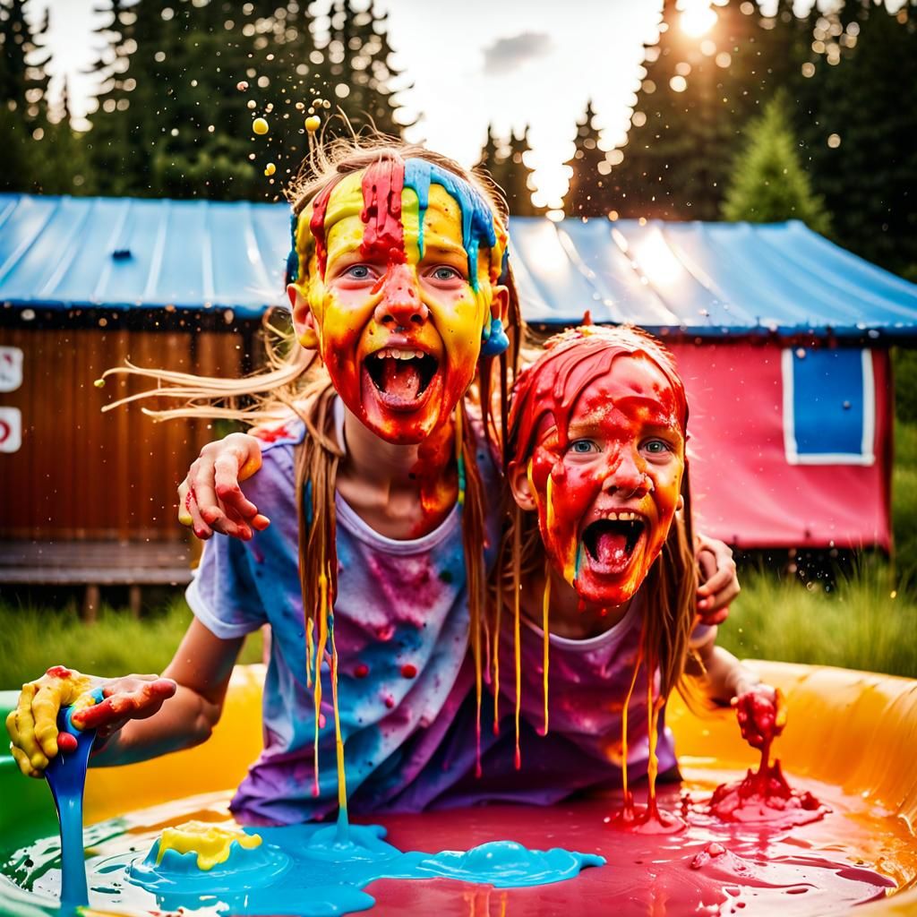 Slime Pool at Summer Camp - AI Generated Artwork - NightCafe Creator