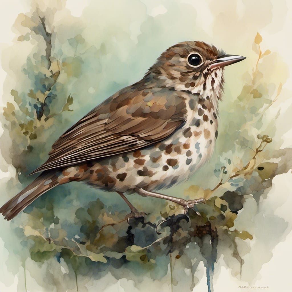 Hermit Thrush - AI Generated Artwork - NightCafe Creator