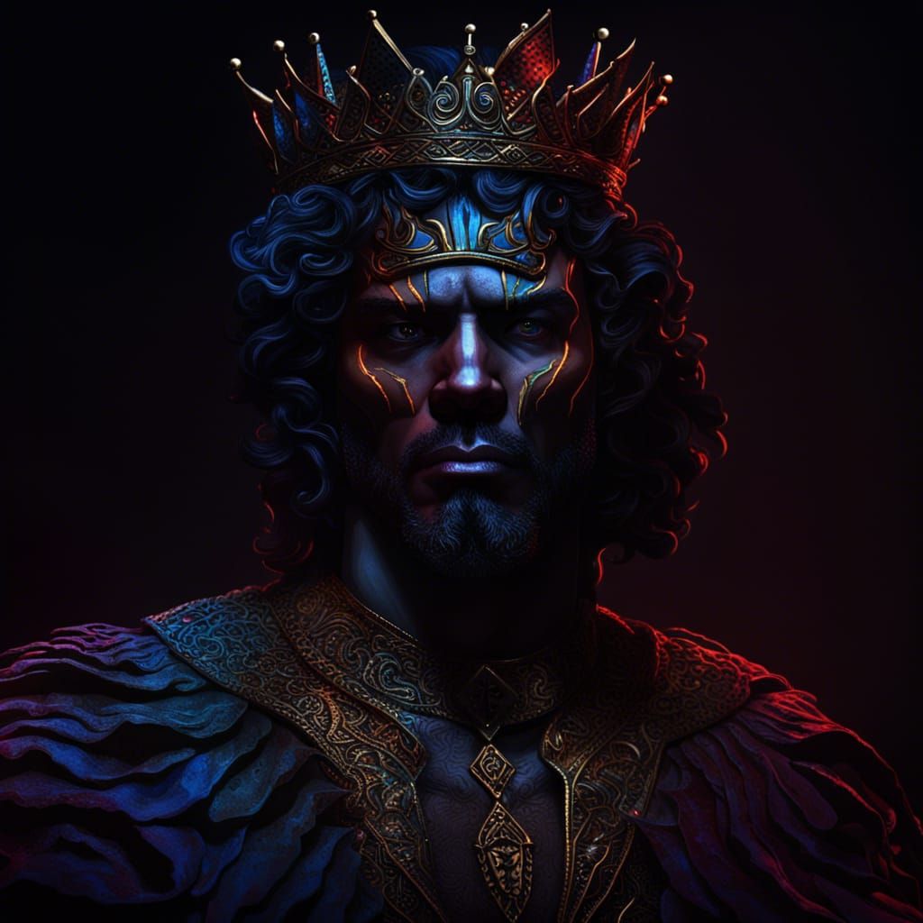 Hyperreal, gorgeous, handsome, brooding, regal looking King of the ...