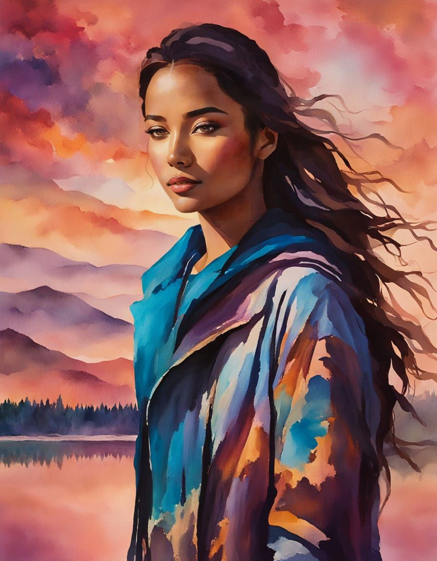 warm colors, deep color, watercolor, golden hour, Art of Illusion ...