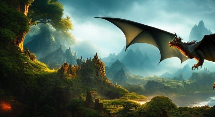 Where Dragons Fly - AI Generated Artwork - NightCafe Creator