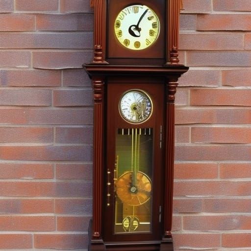 Wooden grandfather clock - AI Generated Artwork - NightCafe Creator