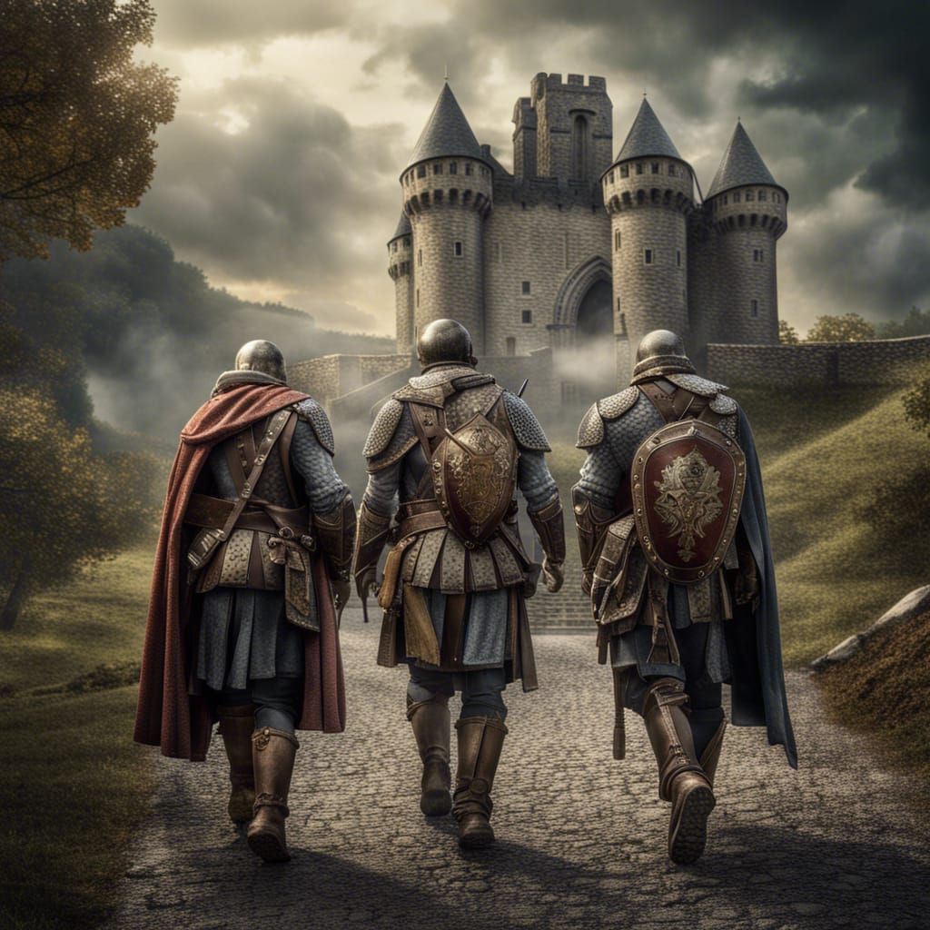 3 Great Heros Making their way to a castle - AI Generated Artwork ...