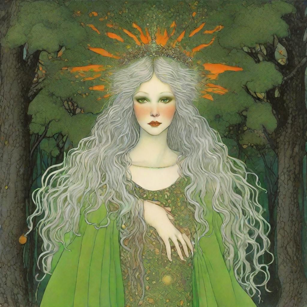 Fae Woman in the style of Edmund Dulac and Arthur Rackham - 05 - AI ...