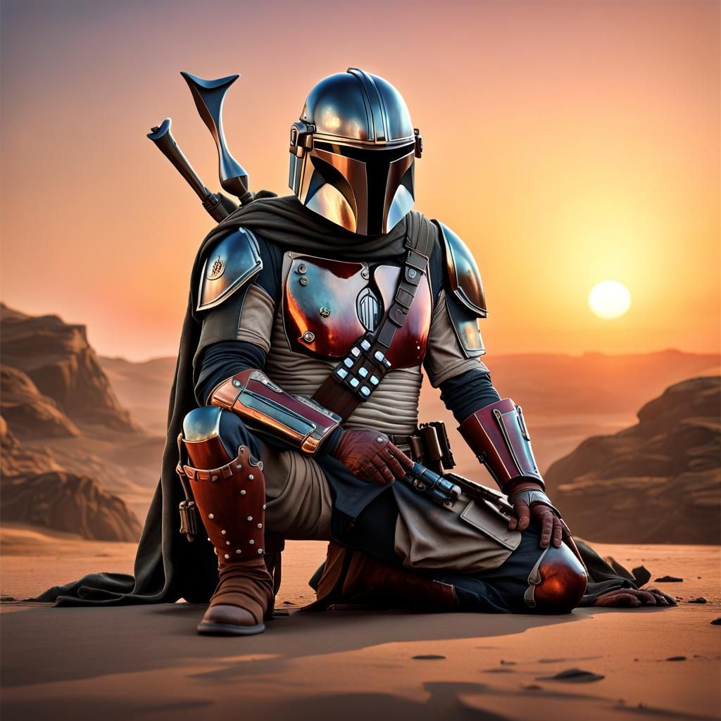 Here comes The Mando - AI Generated Artwork - NightCafe Creator