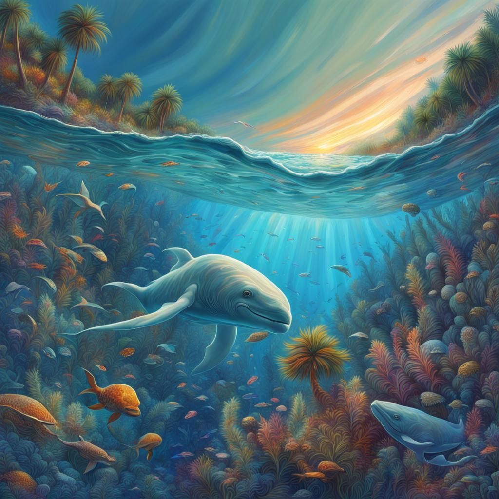 Split Sea Scape 5 - AI Generated Artwork - NightCafe Creator